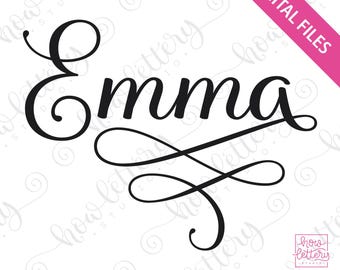 Ava - Girl's Name - SVG - Hand Lettering - Digital Files for Download ...