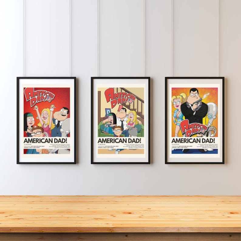 3 American Dad! TV Sitcom Aesthetic Minimalist Digital Posters | Home ...
