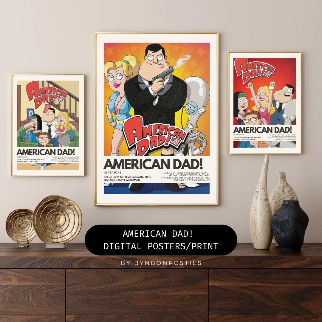 3 American Dad! TV Sitcom Aesthetic Minimalist Digital Posters | Home ...