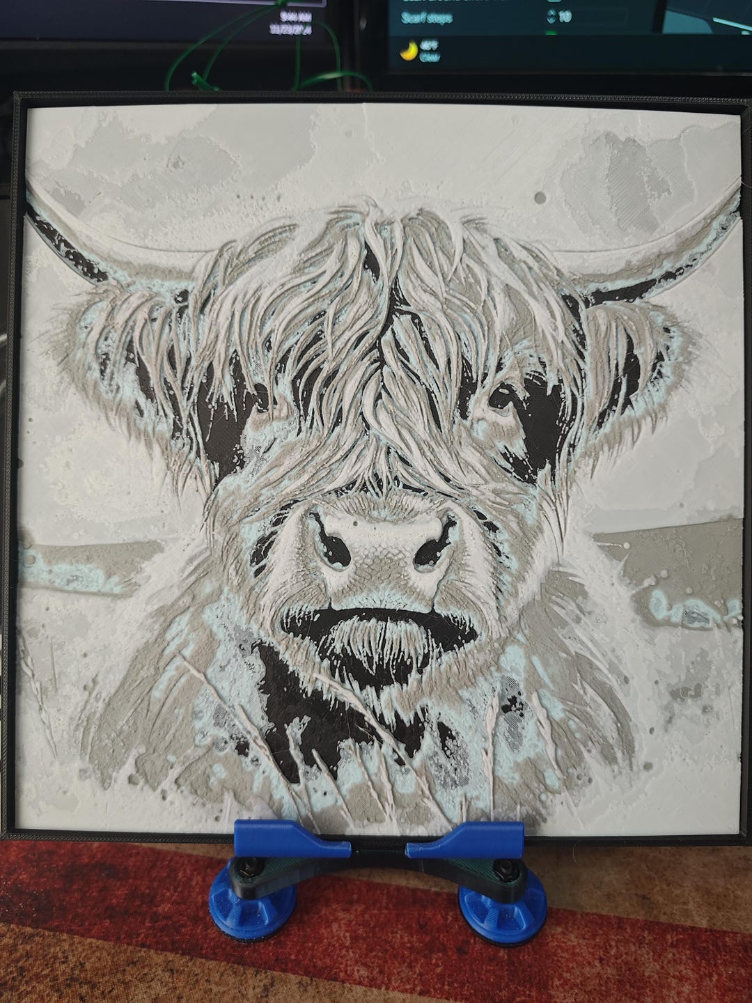 Highland Cow Hueforge Artwork With Standing or Hanging Frame. High ...