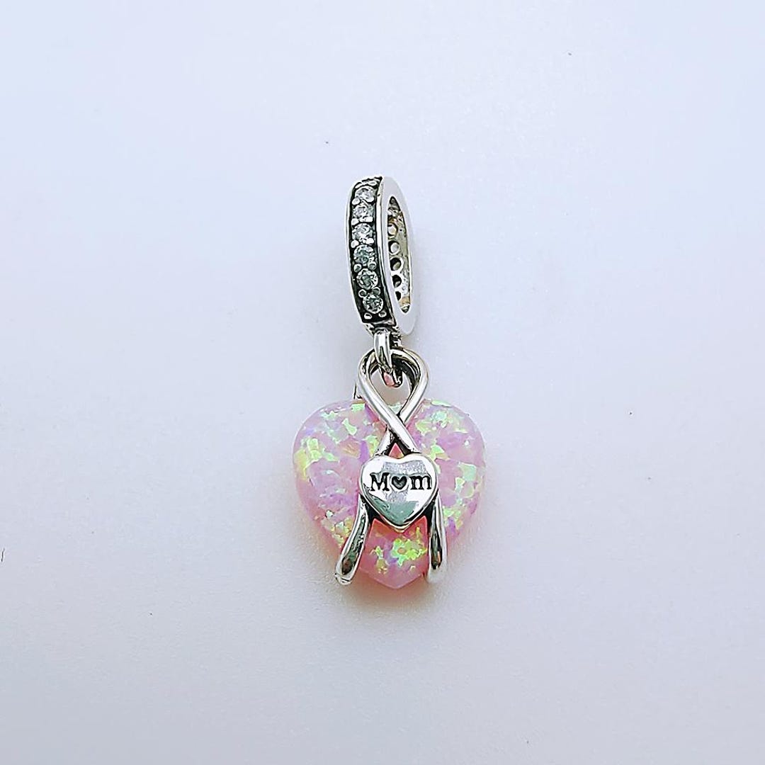 Pandora Mum Opalescent Heart Dangle Charm - Etsy