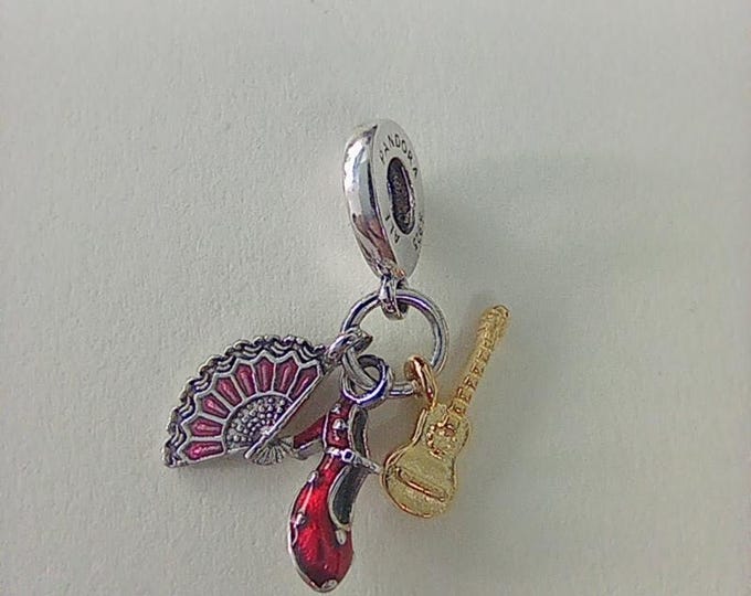 Pandora Spanish Guitar, Flamenco Shoe and Fan Charm Pendant Ale S925 - Etsy