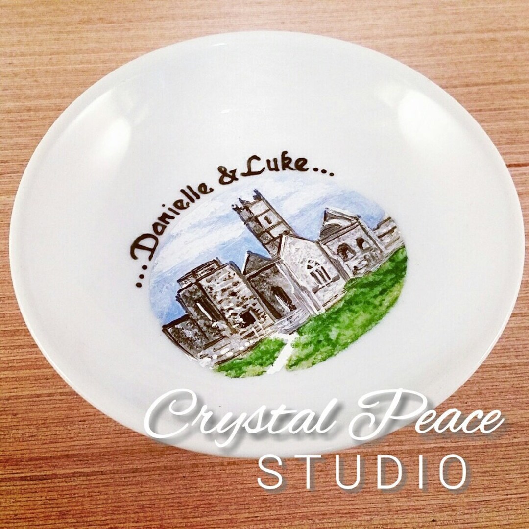 Custom Hand Painted Ring Dish - Engagement Location - Destination Wedding - Etsy