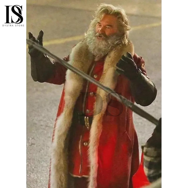 Chronicles Kurt Real Russel Red Leather Shearling Long Coat - Santa ...