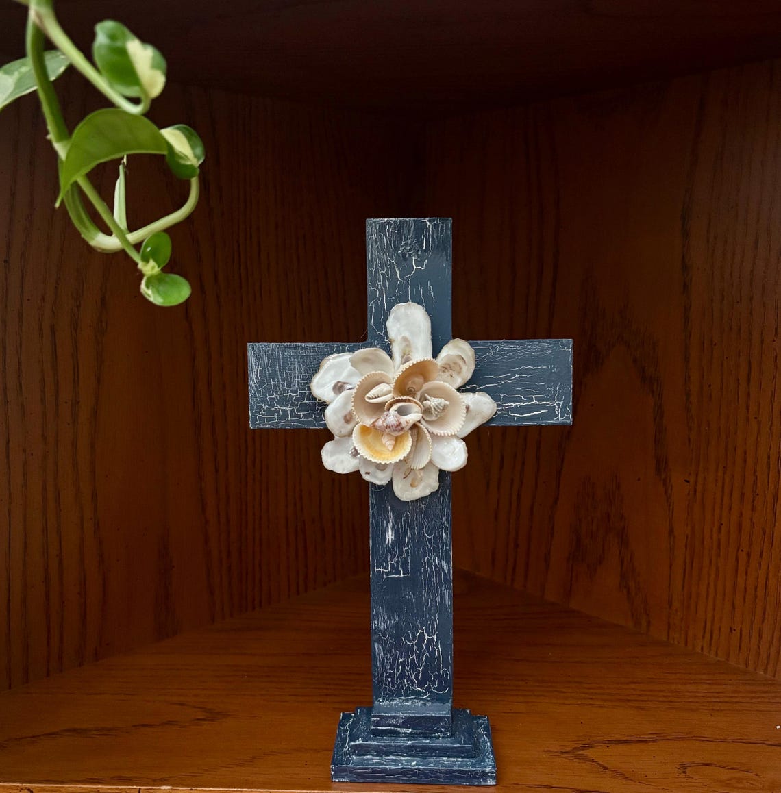 Free Standing Navy Cross Embellished With Shells - Etsy