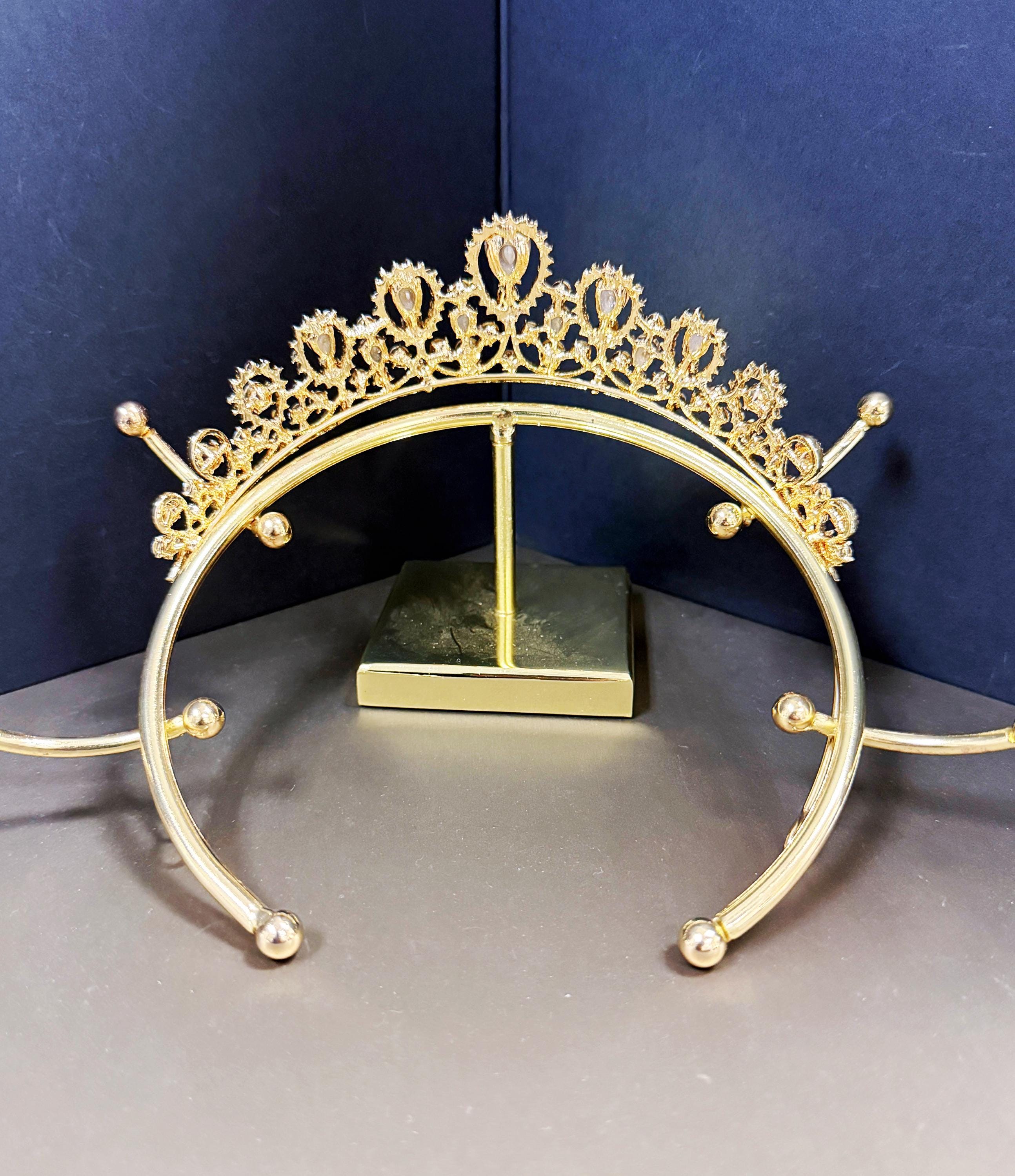 Tiny Princess Tiara Gold Handmade Clear Rhinestone Tiara Customize ...