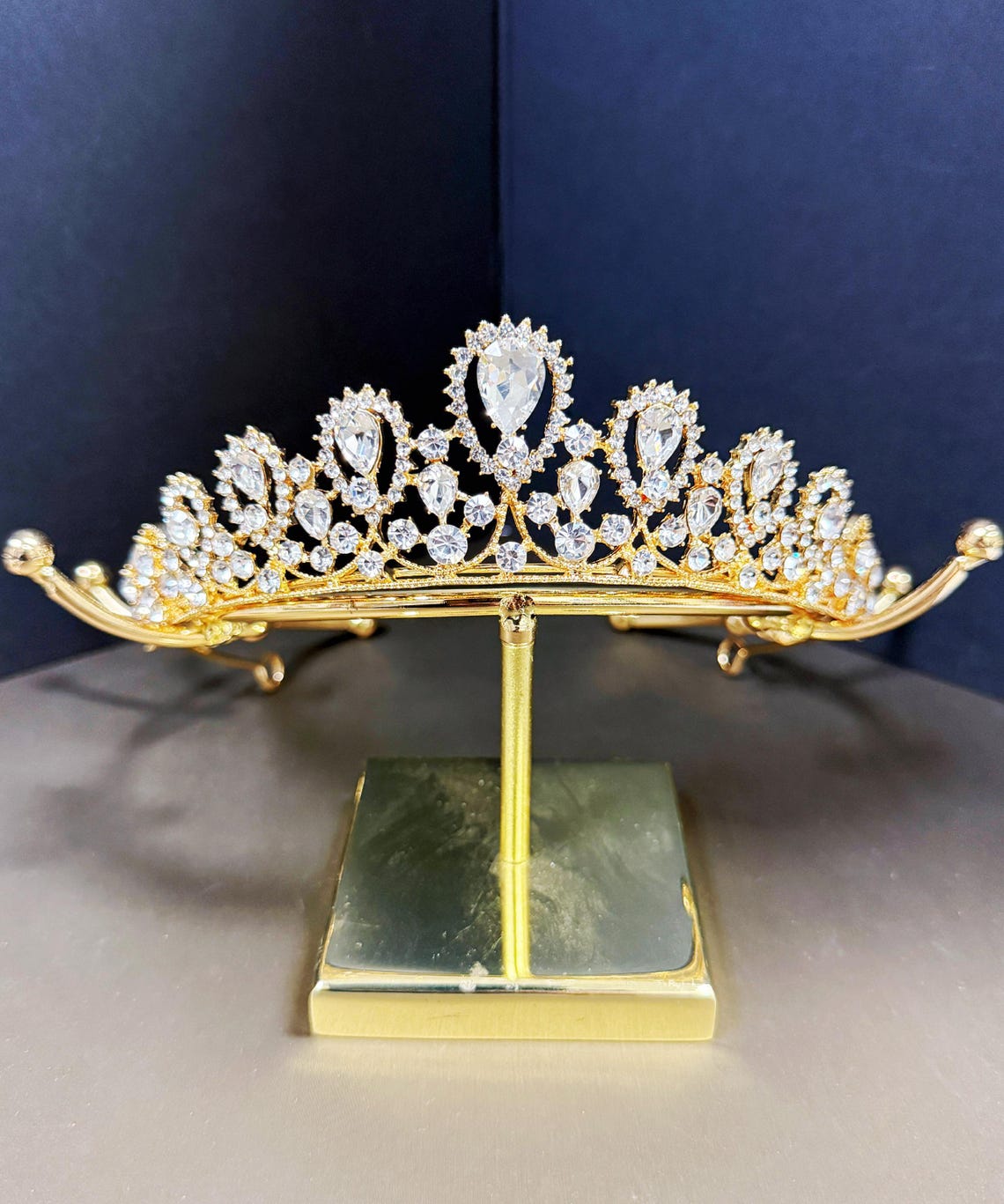 Tiny Princess Tiara Gold Handmade Clear Rhinestone Tiara Customize ...