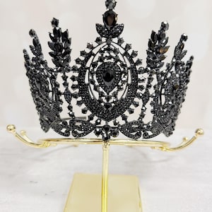 High Quality Black Rhinestone Crown Wedding Tiara Hair Accessories Gift ...