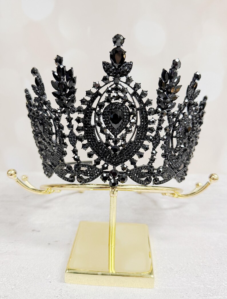 High Quality Black Rhinestone Crown Wedding Tiara Hair Accessories Gift ...