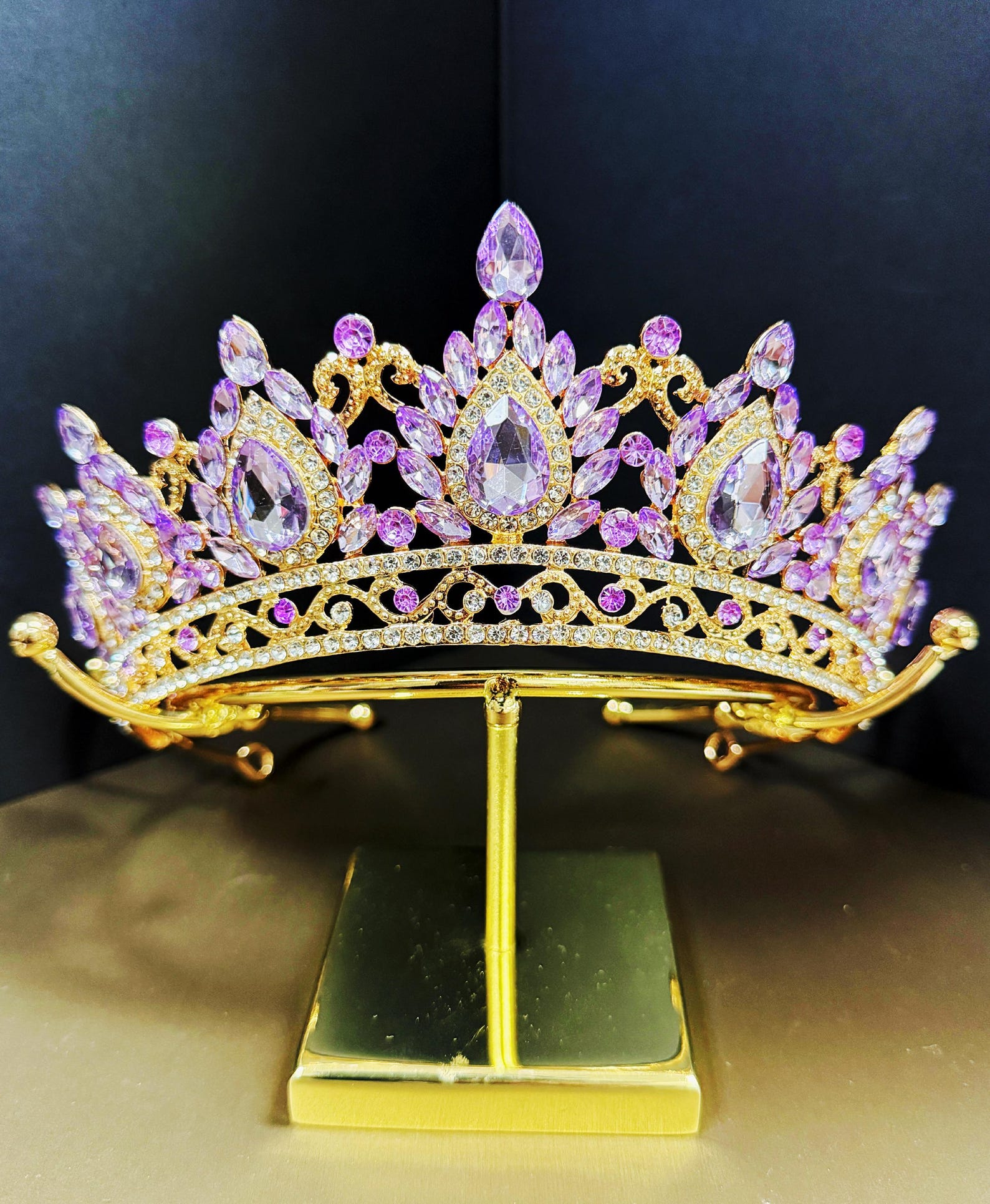 Gold Purple Wedding Tiara Customize Color Headpiece Gift for Her ...