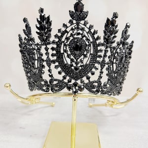 High Quality Black Rhinestone Crown Wedding Tiara Hair Accessories Gift ...