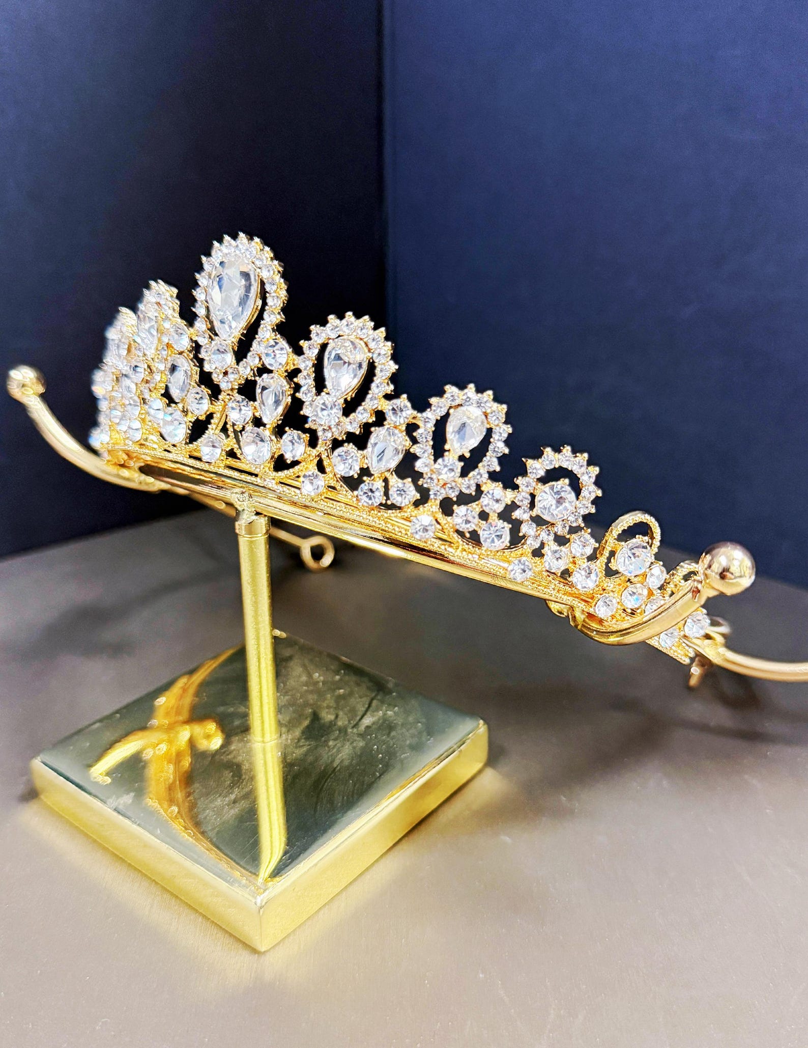 Tiny Princess Tiara Gold Handmade Clear Rhinestone Tiara Customize ...