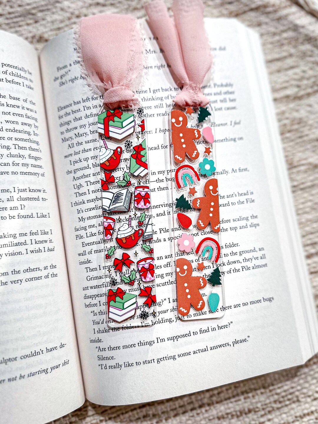 Christmas Bookmarks, Holiday Bookmarks, Acrylic Bookmark, Stocking ...
