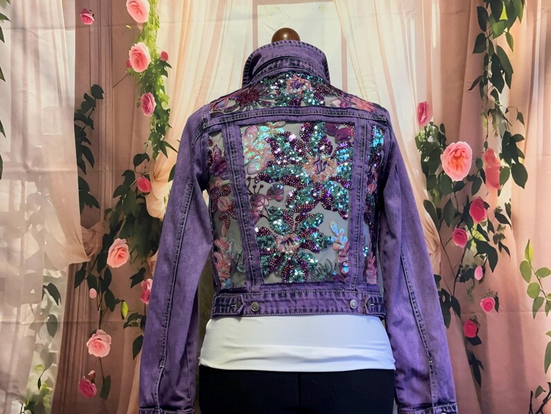 Custom Dyed Delicate Purple Sequin Embroidery-back Denim Jacket ...
