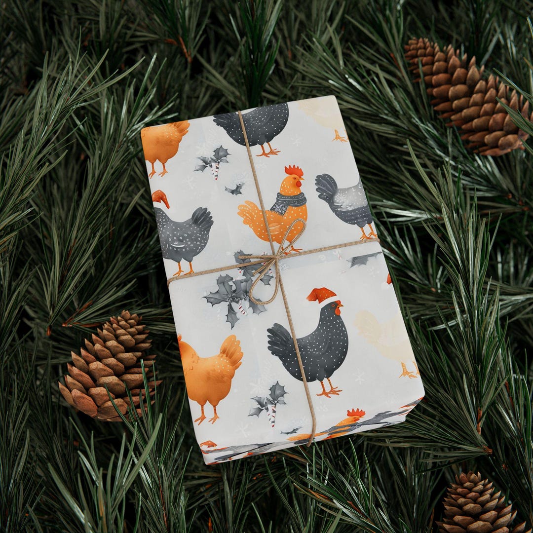 Christmas Chicken Wrapping Paper - Etsy