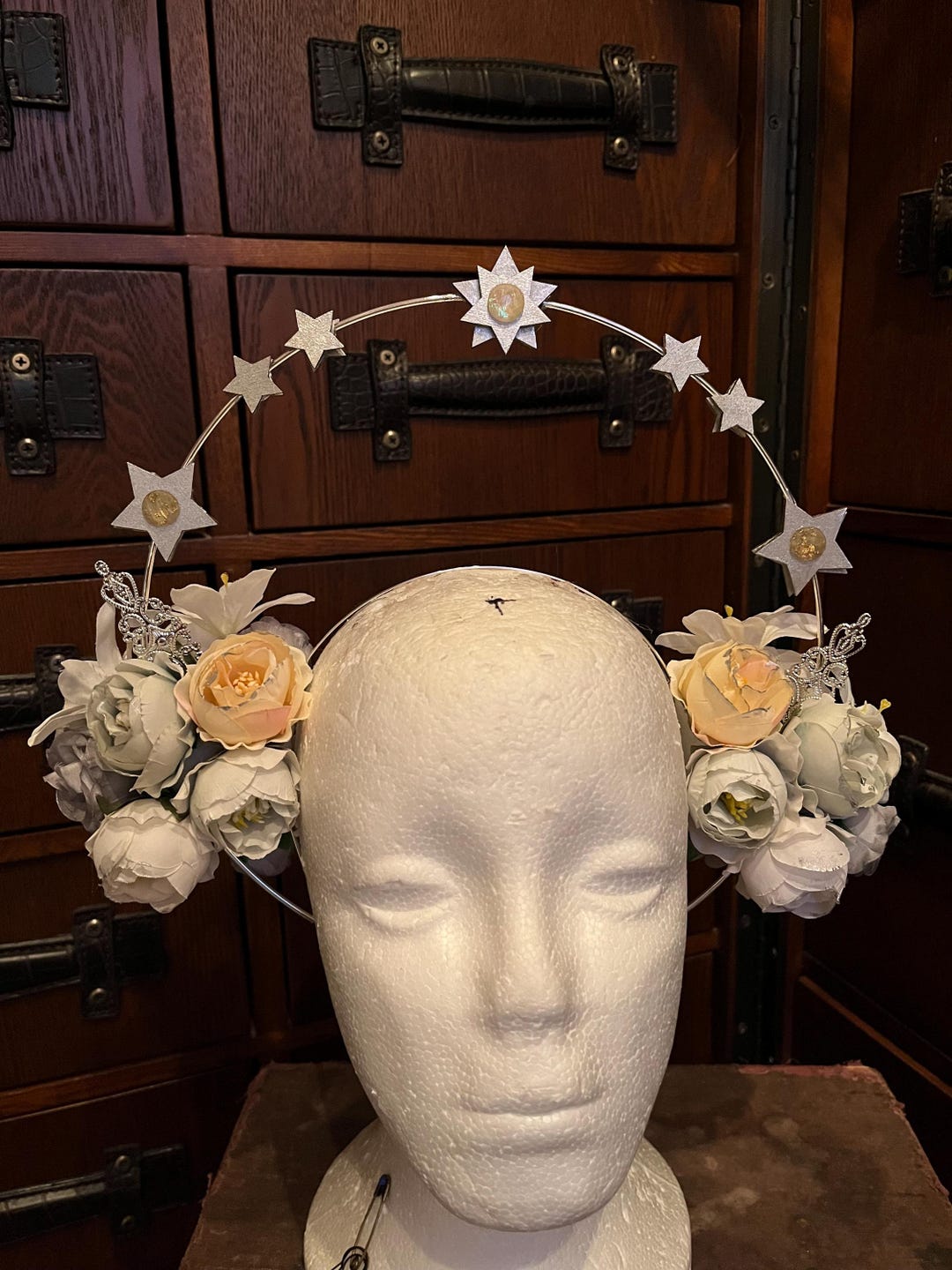 Art Nouveau Mucha Flower and Stars Crown Headpiece - Etsy