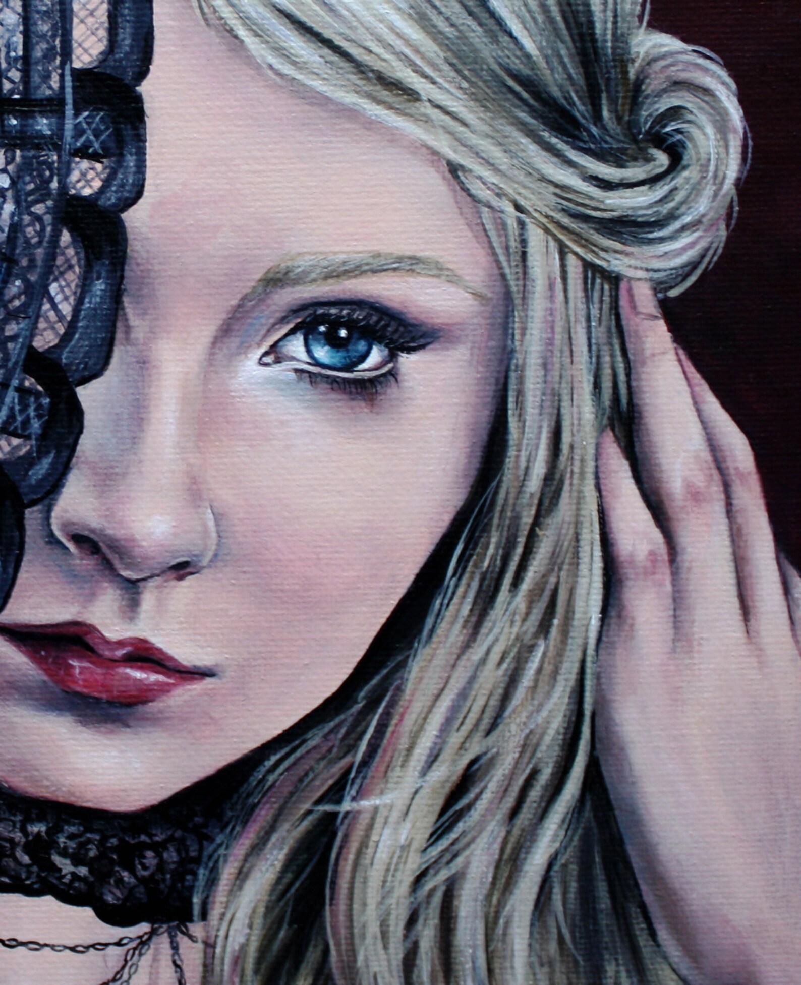 Gothic Femme Fatale Lowbrow Fine Art Giclee Print, Lace Fan, Secrets ...