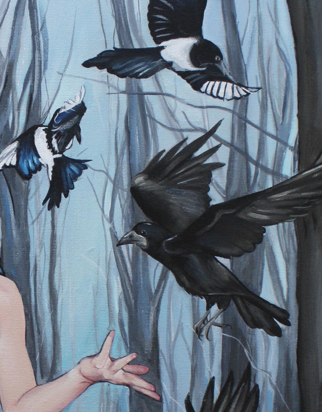 Phantoms Lowbrow Fantasy Art Print Crows Wolf the Morrigan - Etsy UK