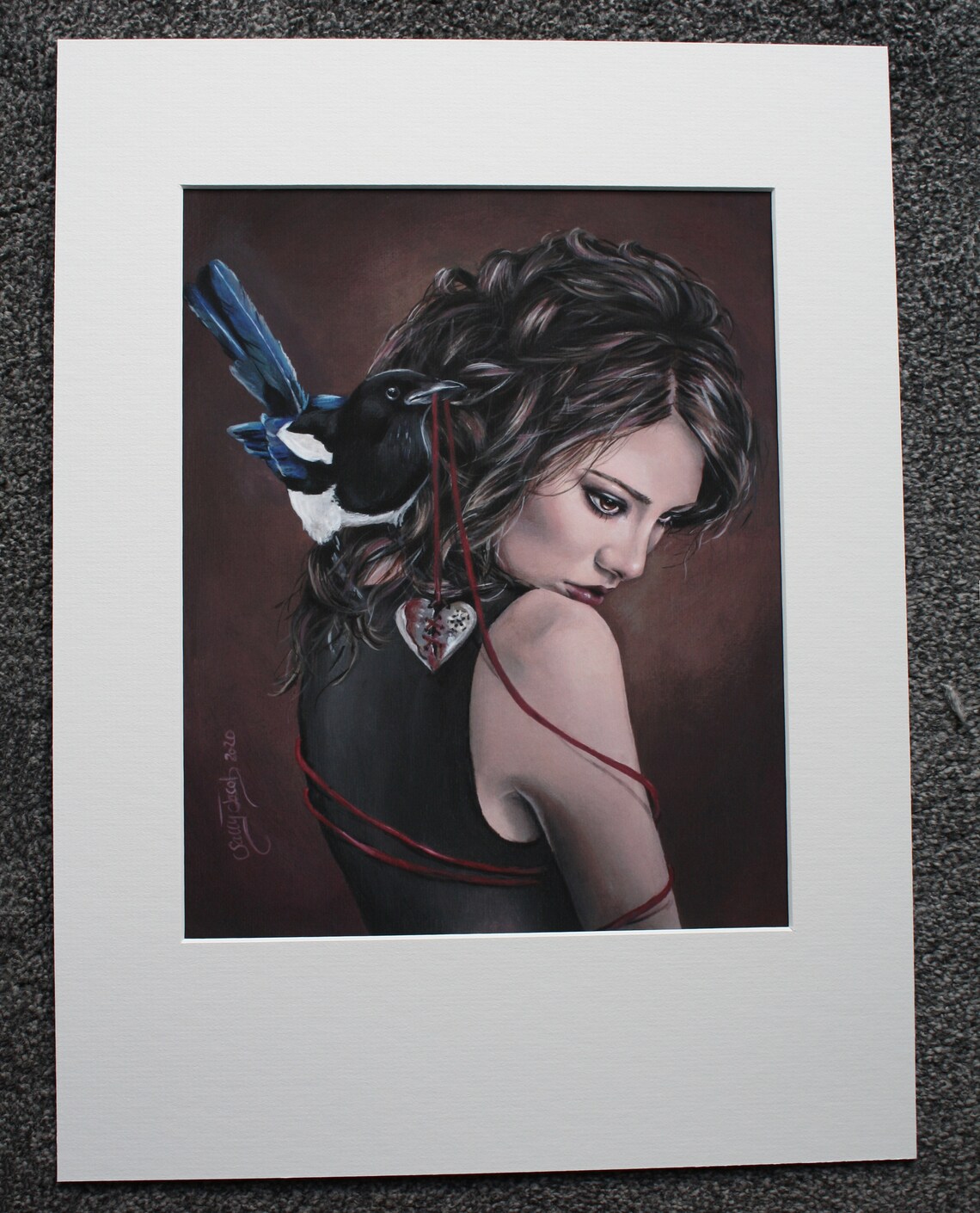 My Heart Steampunk Gothic Portrait With Magpie Art Print - Etsy