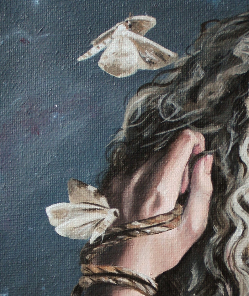 Caged Gothic Shibari Portrait Art Acrylic on Canvas Painting - Etsy