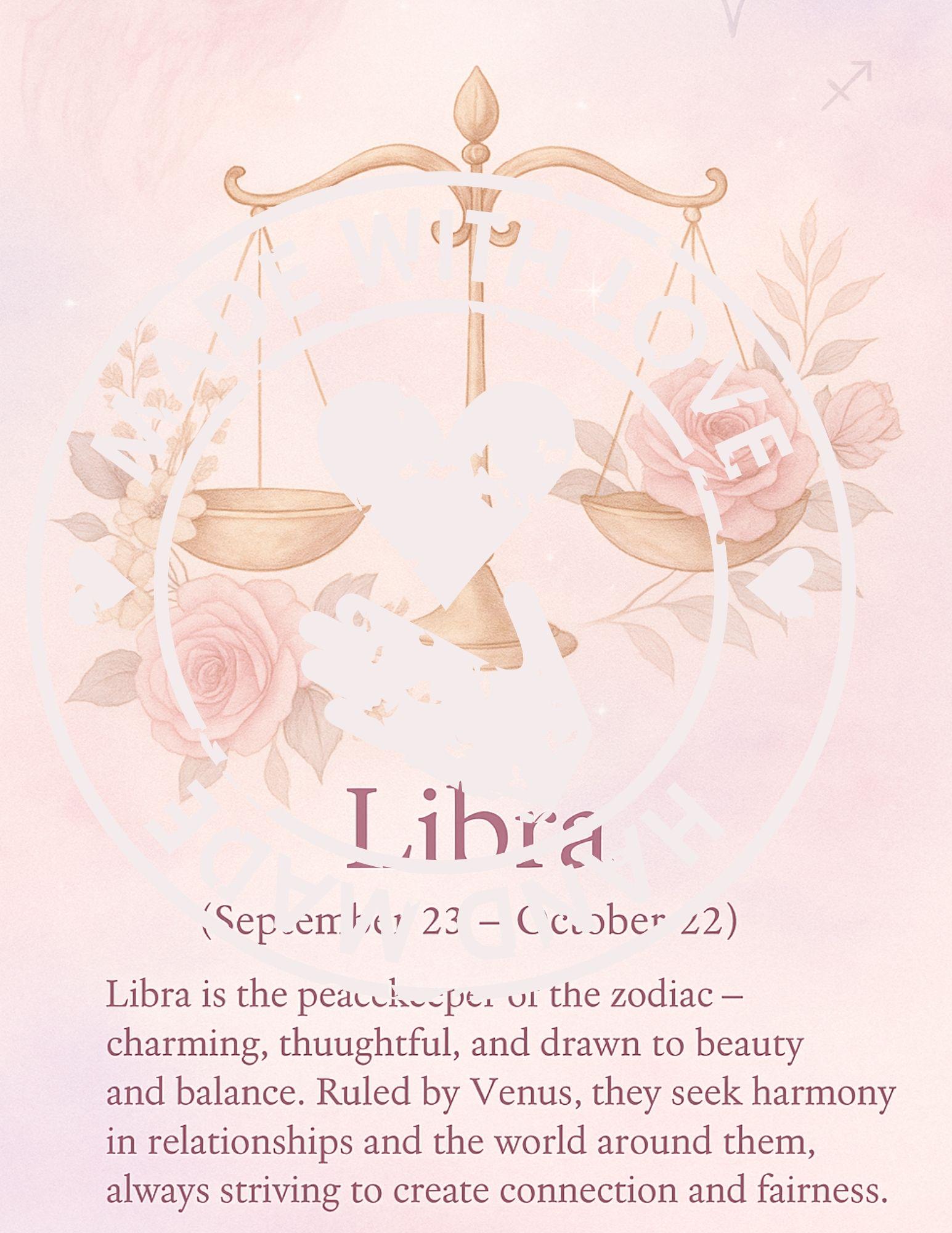 Libra Zodiac Reflection Cards: Printable Journal Prompts (digital ...