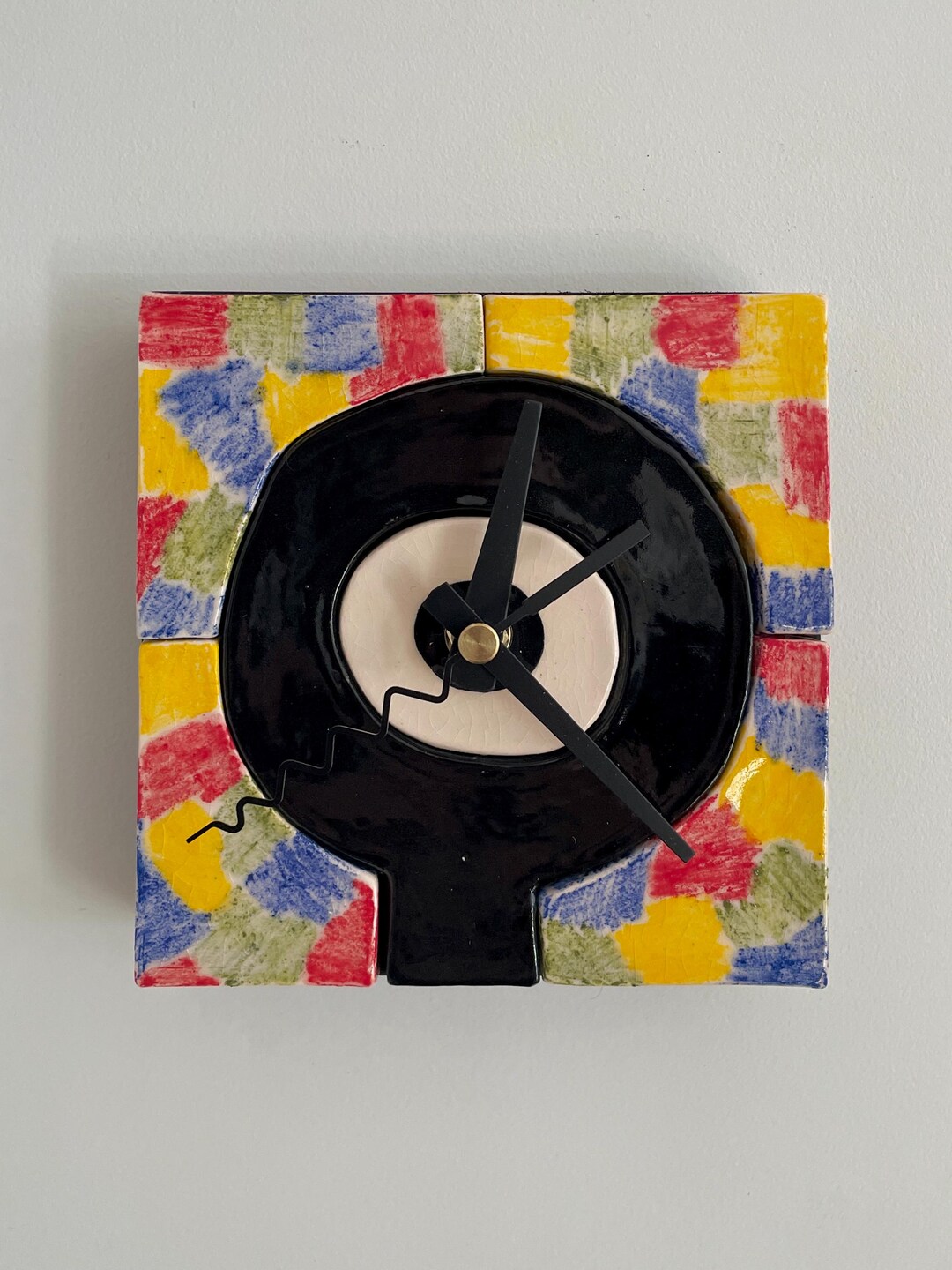 Handmade Ceramic Clock, Pop Art Clock, Ceramic Tile, Home Decor ...