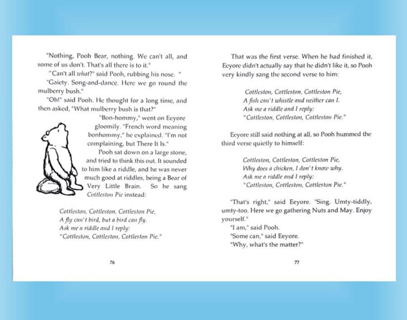 Winnie-the-pooh Printable Book Illustrated, Preformatted Textblock for ...