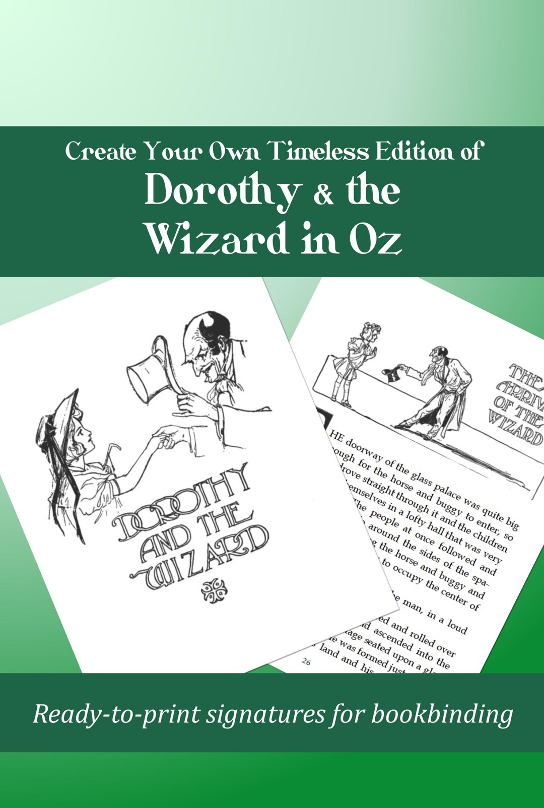 Dorothy & the Wizard in Oz – Printable Bookbinding Textblock, PDF ...
