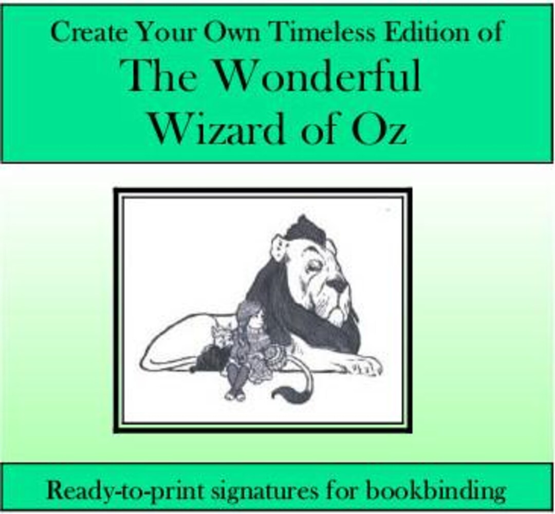 The Wonderful Wizard of Oz Pre-formatted Signatures for Bookbinding - Etsy