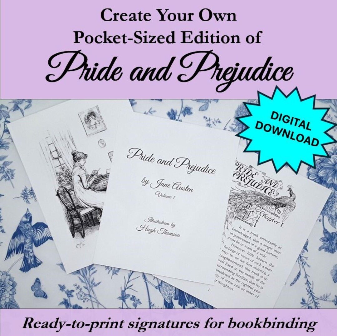 Pride and Prejudice in 2 Volumes Original Illustrations, Bookbinding ...