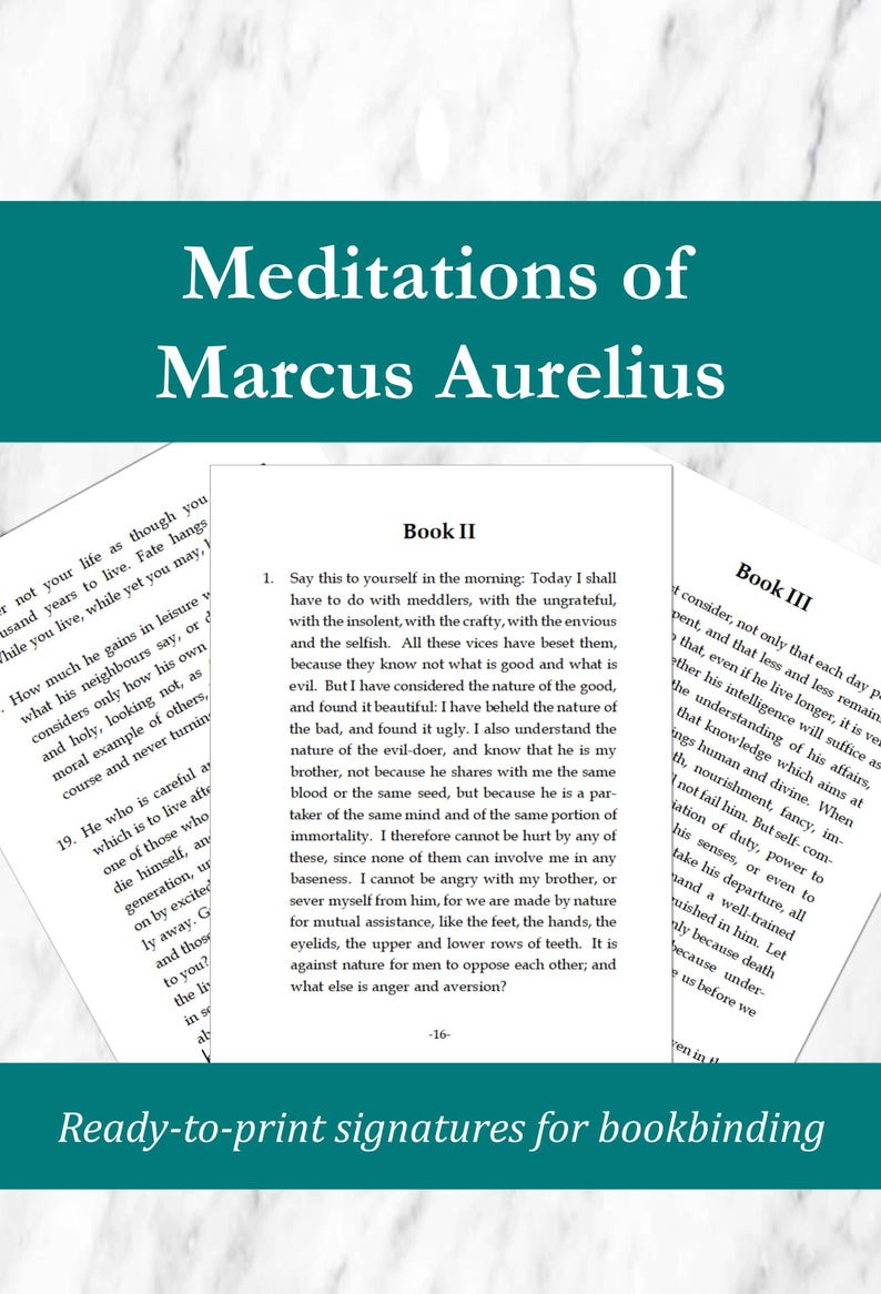 Meditations of Marcus Aurelius - Stoic Philosophy, Printable ...
