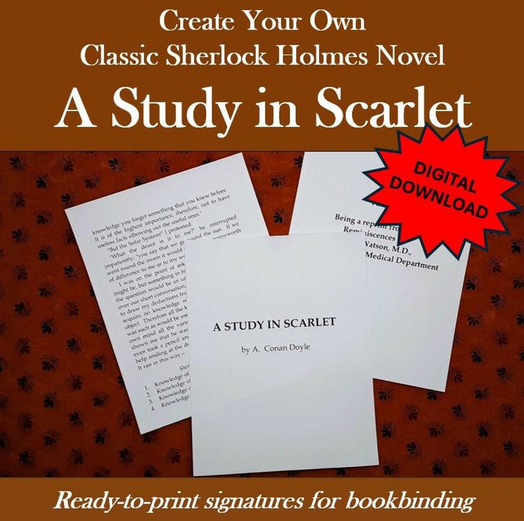 A Study in Scarlet (sherlock Holmes) Bookbinding Textblock, PDF ...