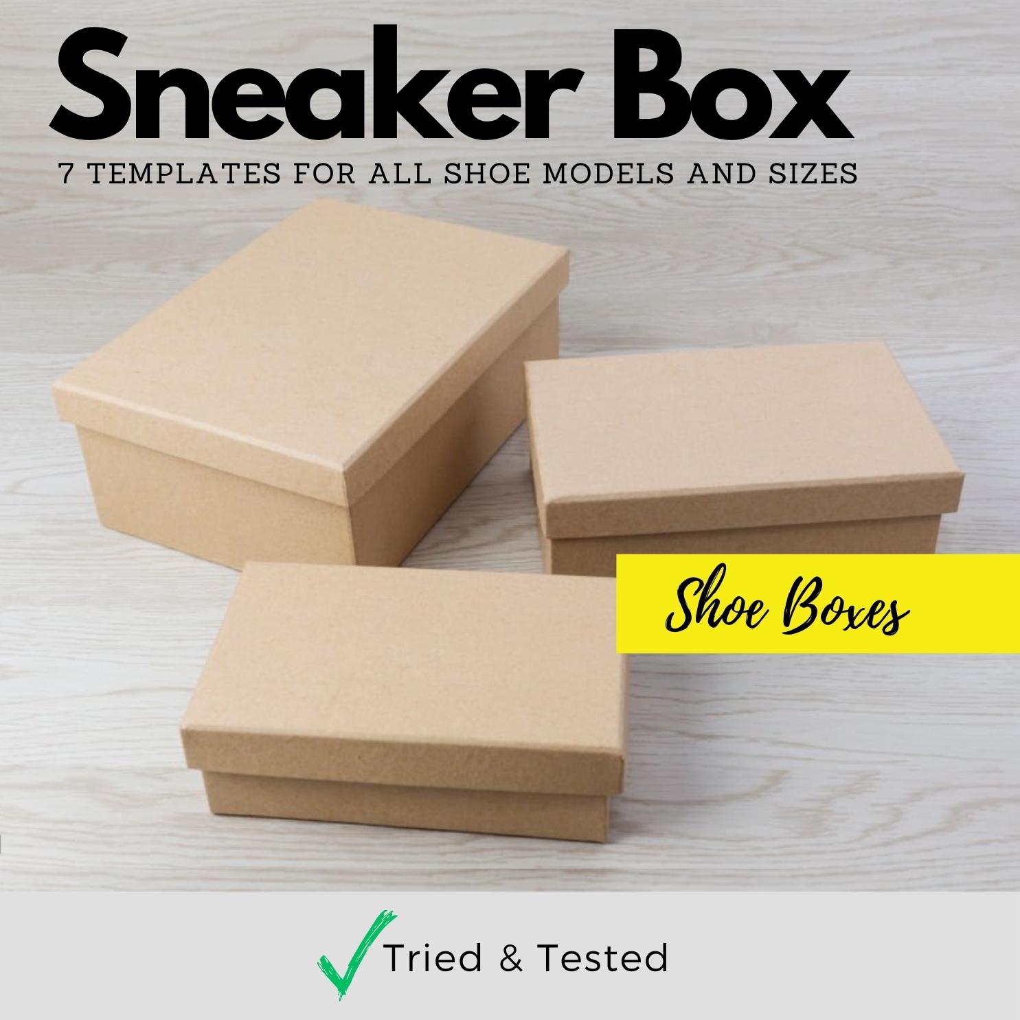 7 Shoe Box SVG Template + Label, Editable Shoe Box Label, Sneaker Box ...