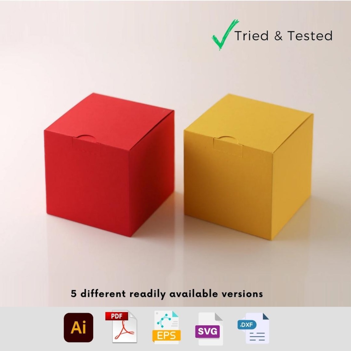 Cube Box SVG Template, Square Box Template, Gift Box, Cricut Cut Files ...