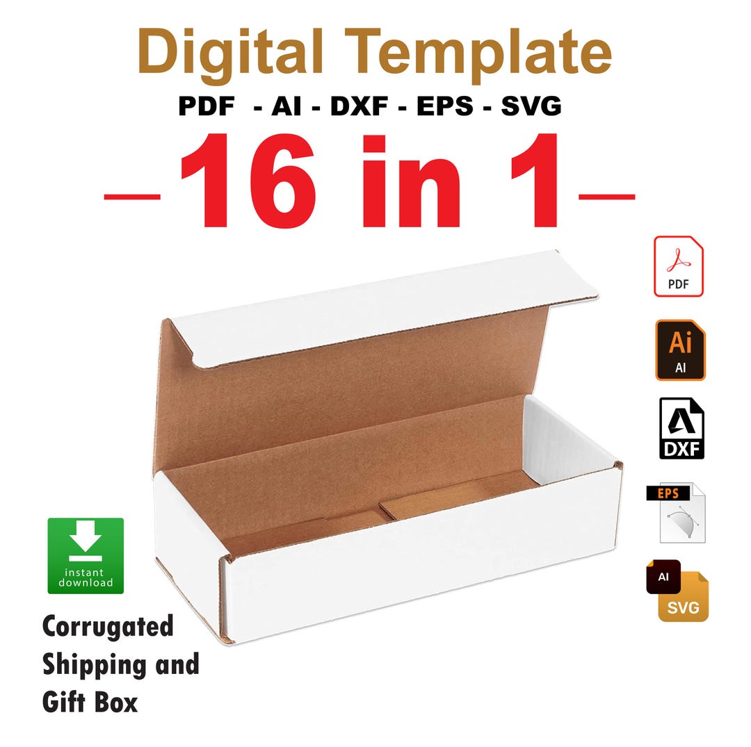16 Universal Cardboard Box Templates: SVG DXF PDF (digital Download) - Etsy