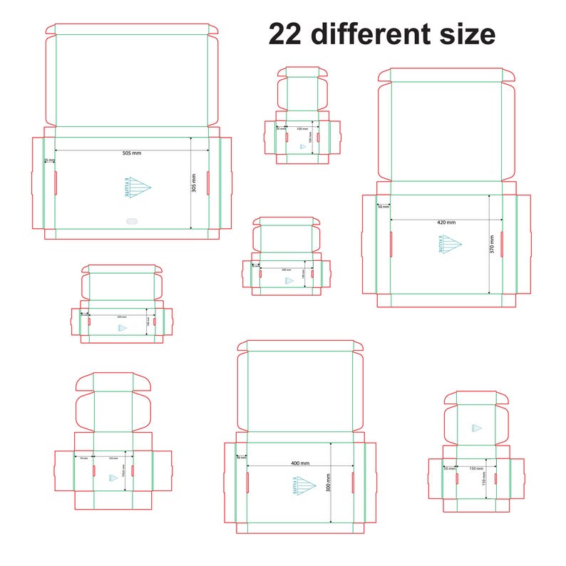22 Universal Cardboard Box Templates: SVG DXF PDF (digital Download) - Etsy
