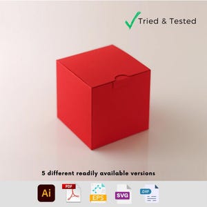 Cube Box SVG Template, Square Box Template, Gift Box, Cricut Cut Files ...