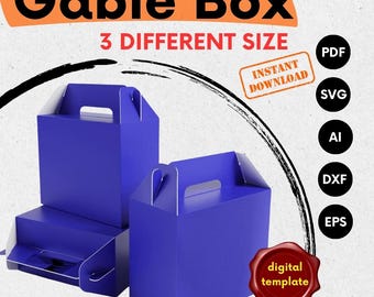 3 Gable Box Template Bundle, Gable Box Svg, Box Svg, Box Template Svg, Gift Box Svg, Box ...