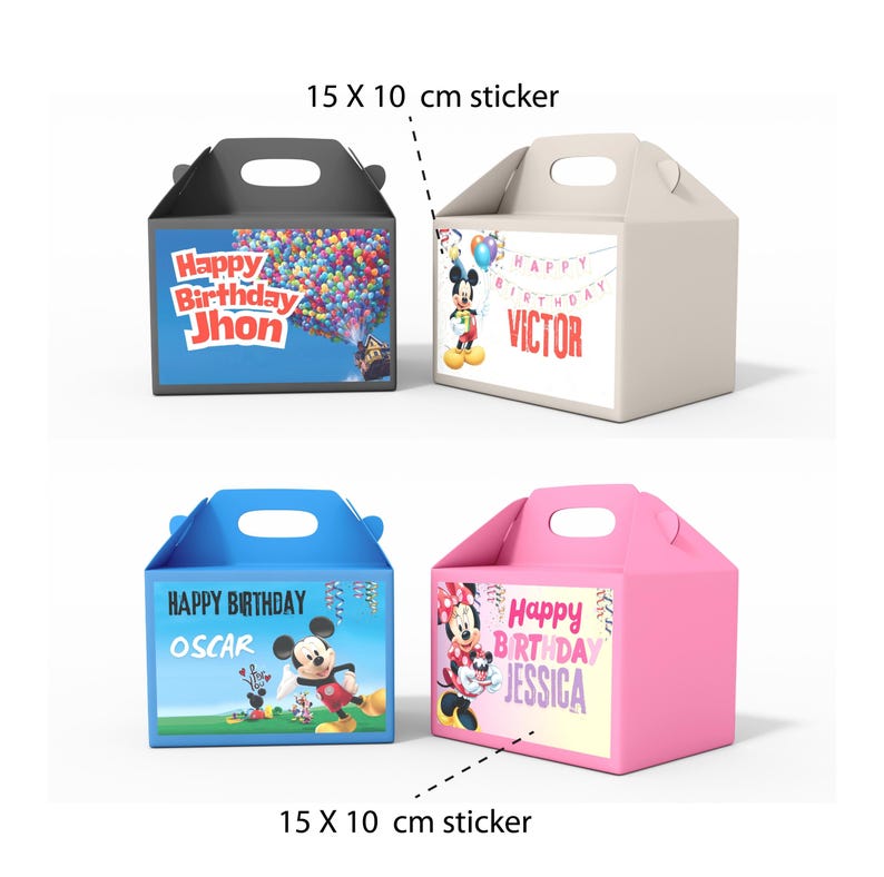 15 Editable Canva Templates, Personalized Birthday Box Stickers, Party ...
