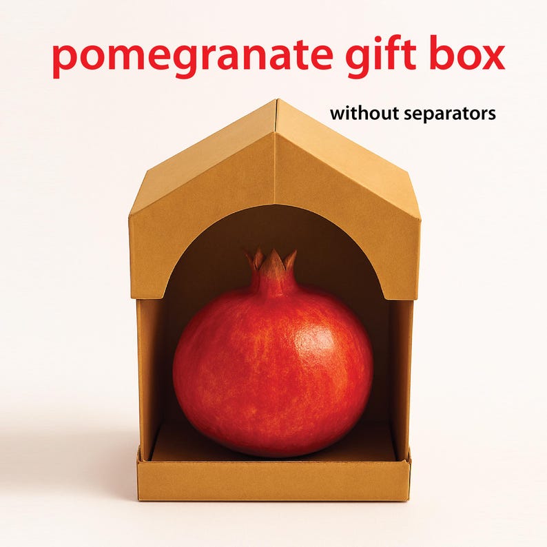 Pomegranate Gift Box Template: SVG DXF PDF, Christmas Present (digital ...