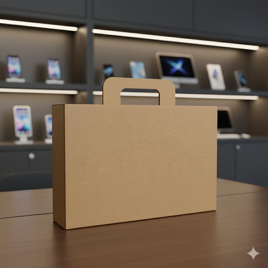Kraft Cardboard Carry Bag Template, Corrugated Gift Box (digital ...
