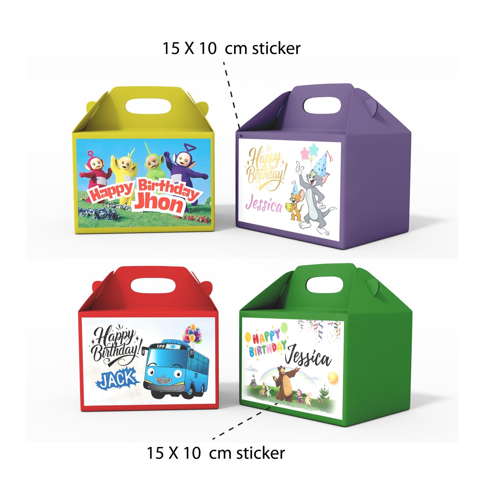 15 Editable Canva Templates, Personalized Birthday Box Stickers, Party ...