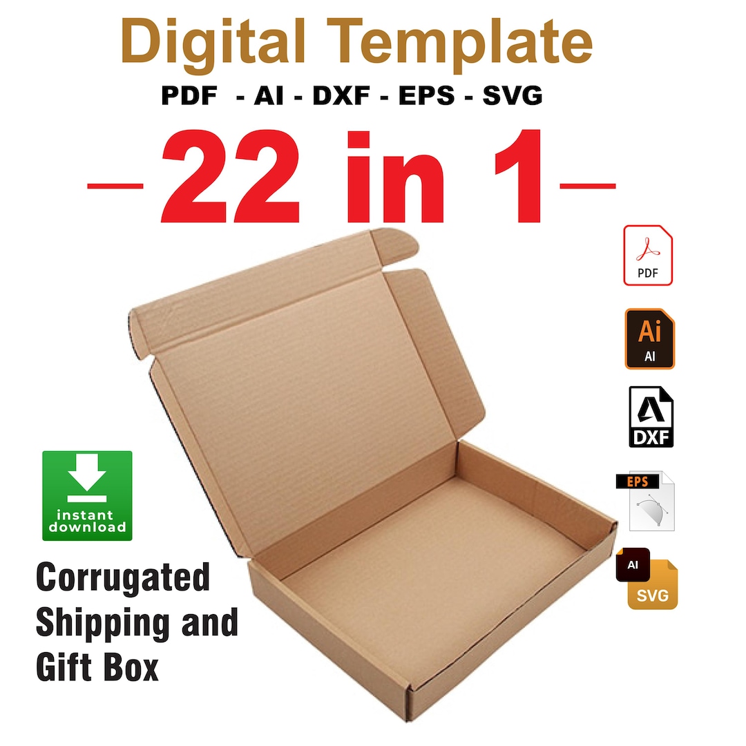 22 Universal Cardboard Box Templates: SVG DXF PDF (digital Download) - Etsy