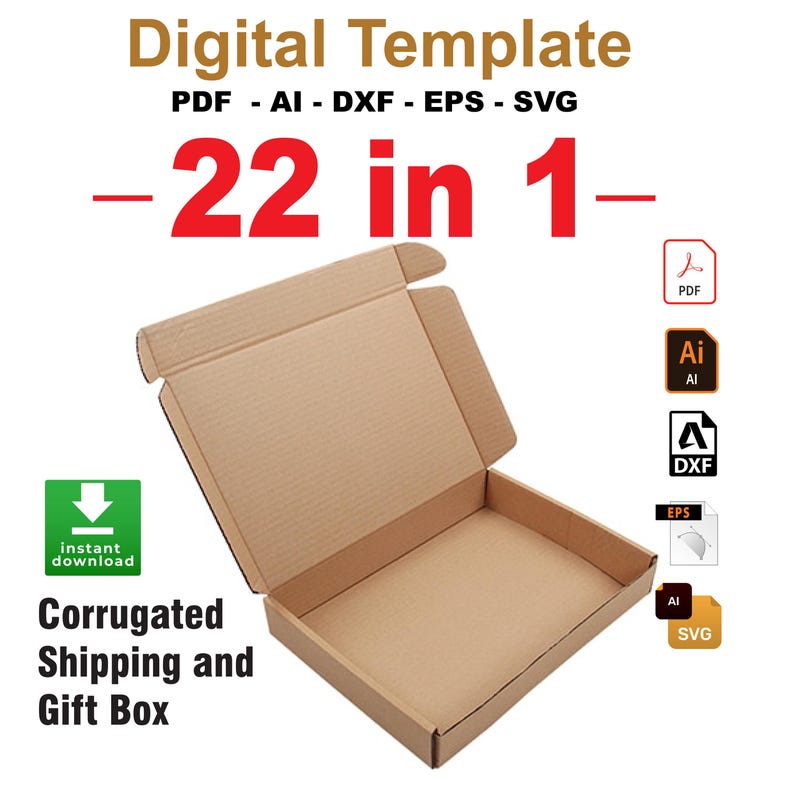 22 Universal Cardboard Box Templates: SVG DXF PDF (digital Download) - Etsy