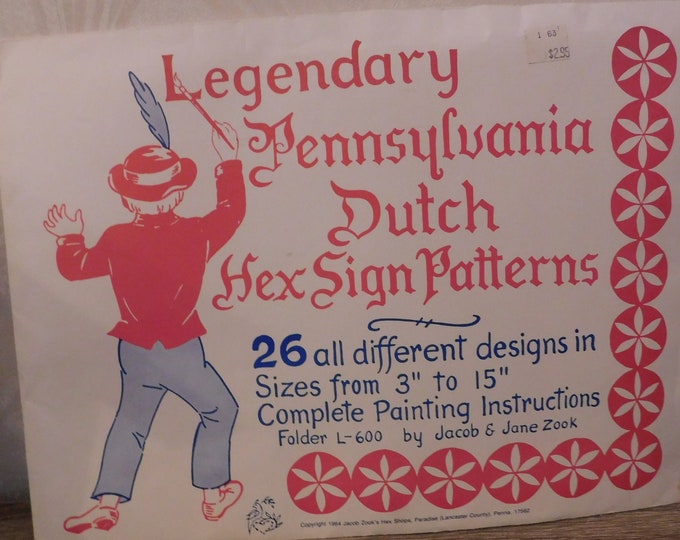 Legendary PA Dutch Hex Sign Patterns 1964 Jacob & Jane Zook Foler L-600 ...