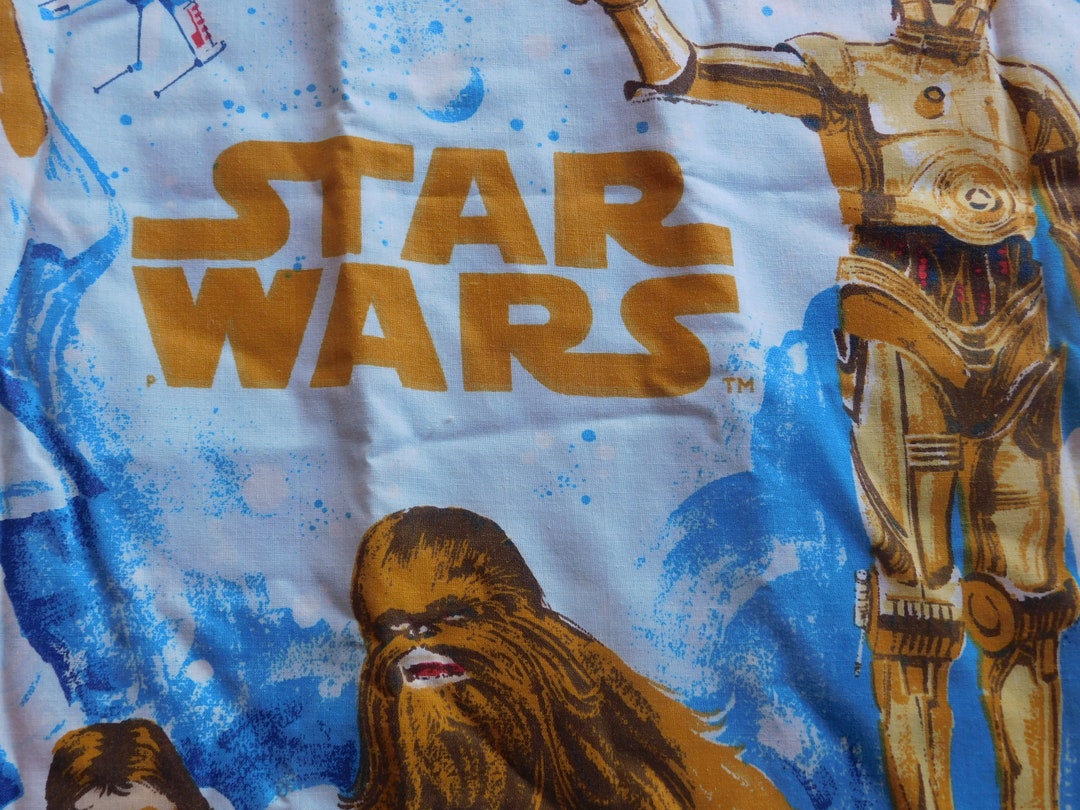 Star Wars tm Twin Blue Flat Sheet Made in USA Bibb Co Original Star ...