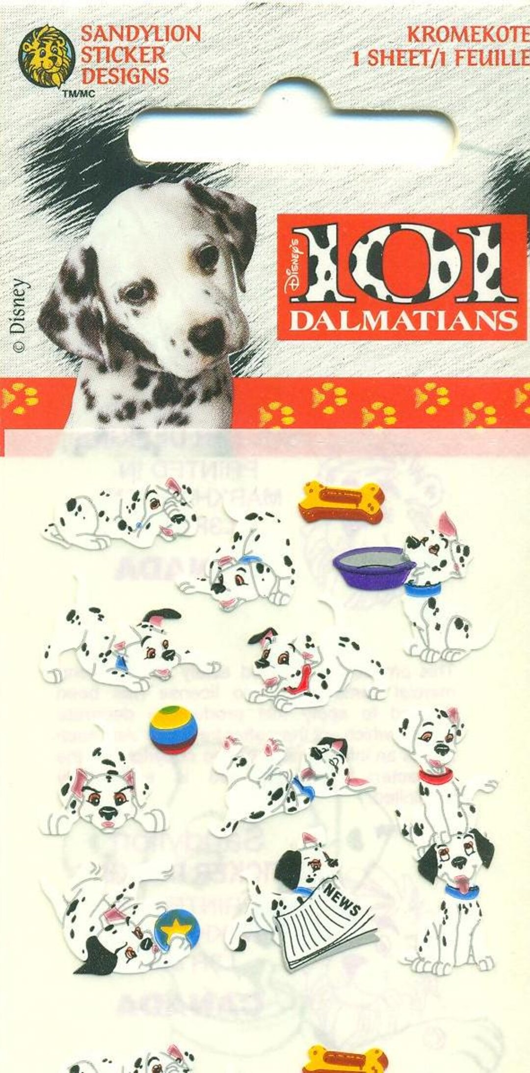 Disney's 101 Dalmatians Stickers Plenty of Puppies Sandylion NOS - Etsy