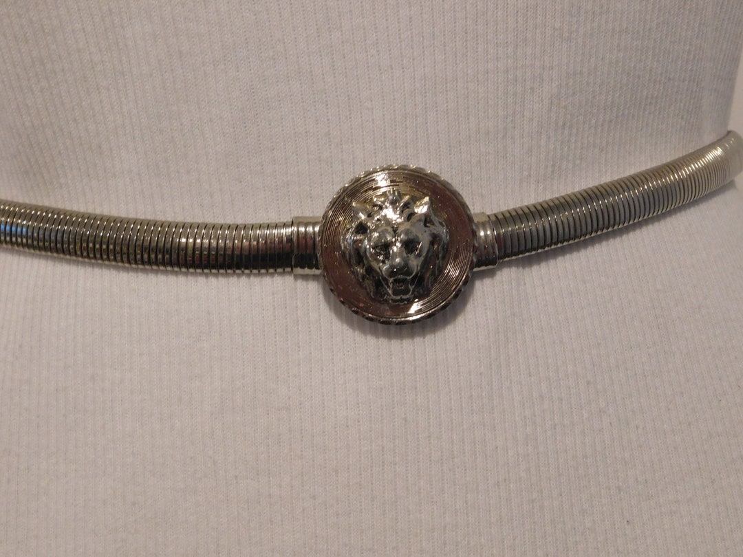 Silver Snake Belt With Lion Head Buckle - Etsy