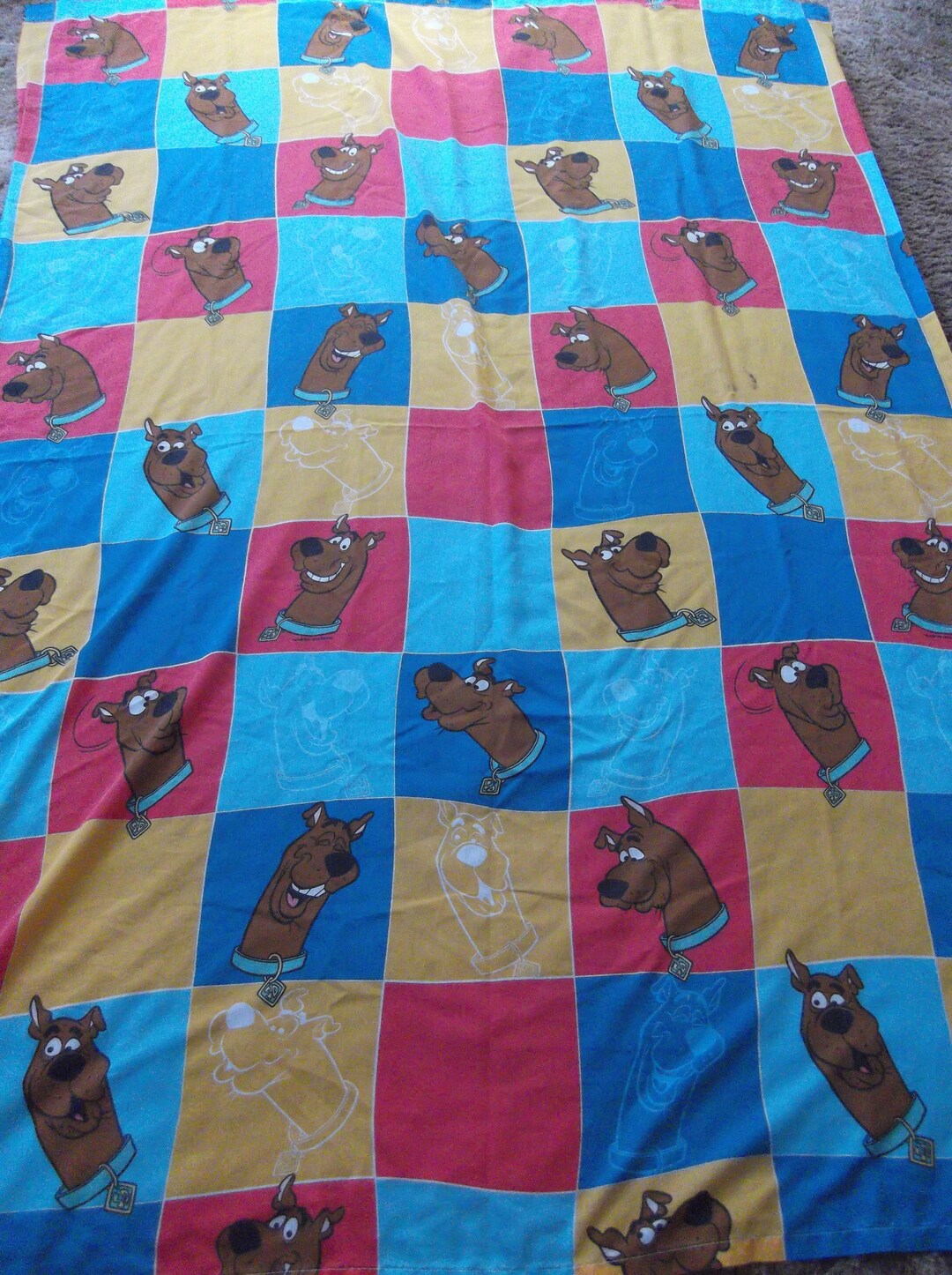 Scooby Doo Multi Colored Squares Twin Flat Sheet - Etsy