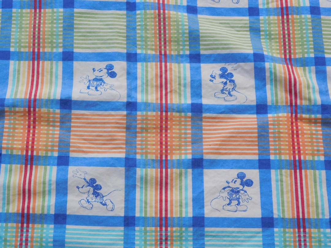 Disney Mickey Mouse Madras Plaid Pillowcase Pie Eyed Mickey Different ...